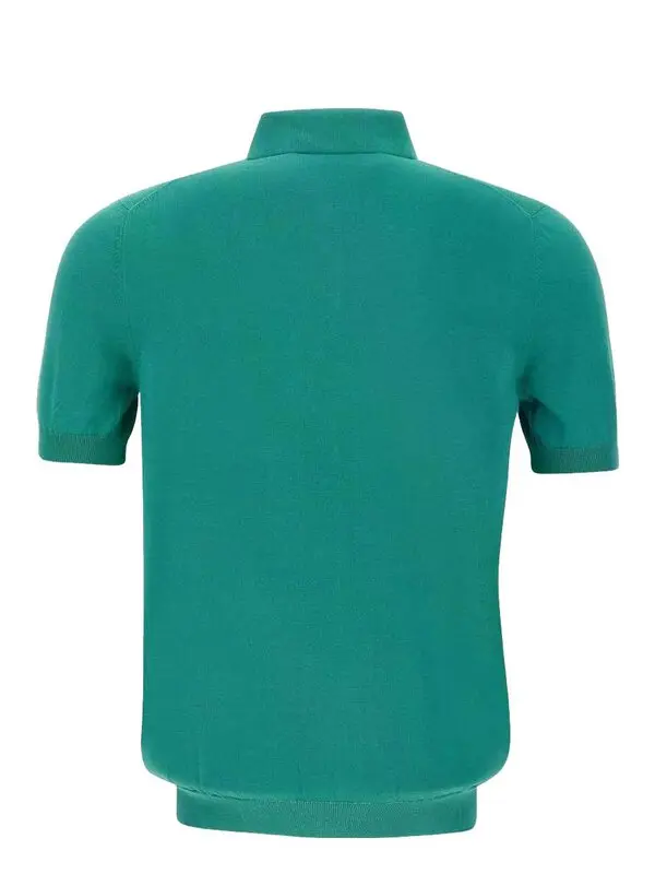 GRAN SASSO Short-sleeve Cotton Polo Shirt - Green