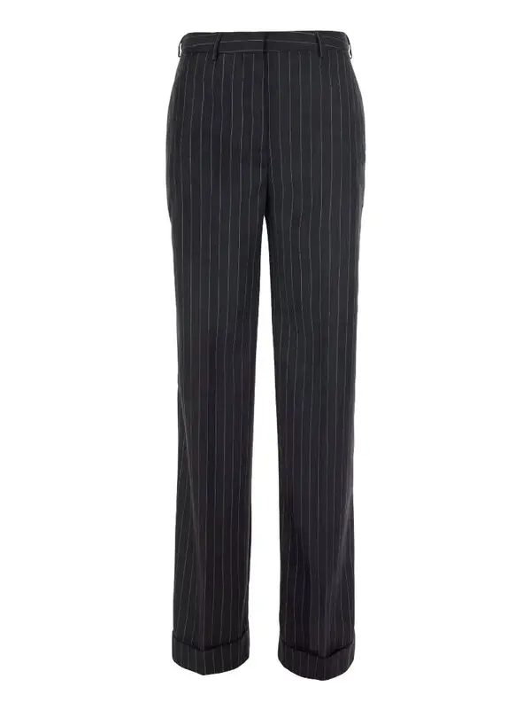SEMICOUTURE Lola Pinstripe Trousers - Grey