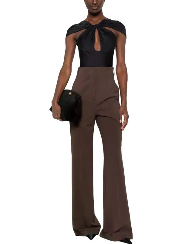 Sportmax Volonta High-waisted Wide-leg Trousers - Brown