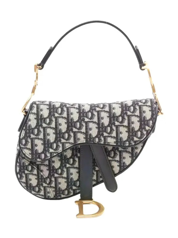 Dior 2010s Saddle Oblique Monogram Mini Tote Bag - Blue