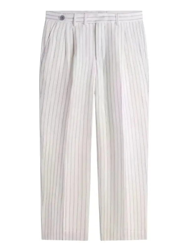 Tommy Hilfiger Pinstriped Pleated Trousers - White