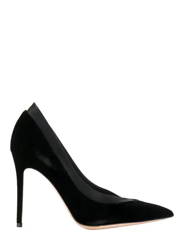 GIANVITO ROSSI Velvet Pumps With Leather Trim - Black