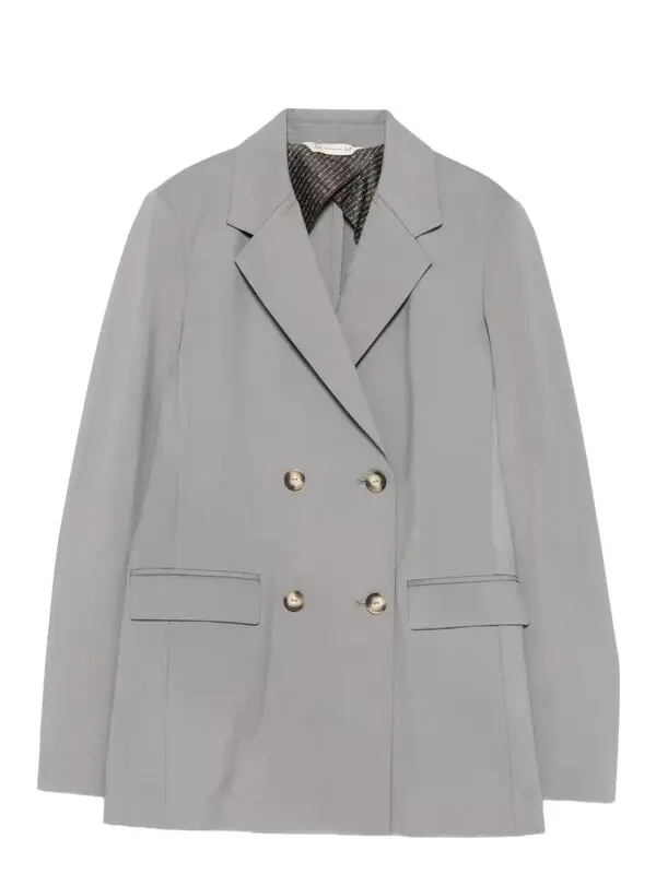 Max Mara Double-breasted Notched-lapel Blazer - Grey