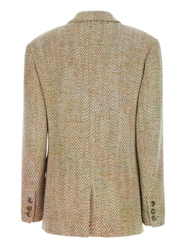 MARANT ETOILE Parly Herringbone-knit Single-breasted Blazer - Neutrals