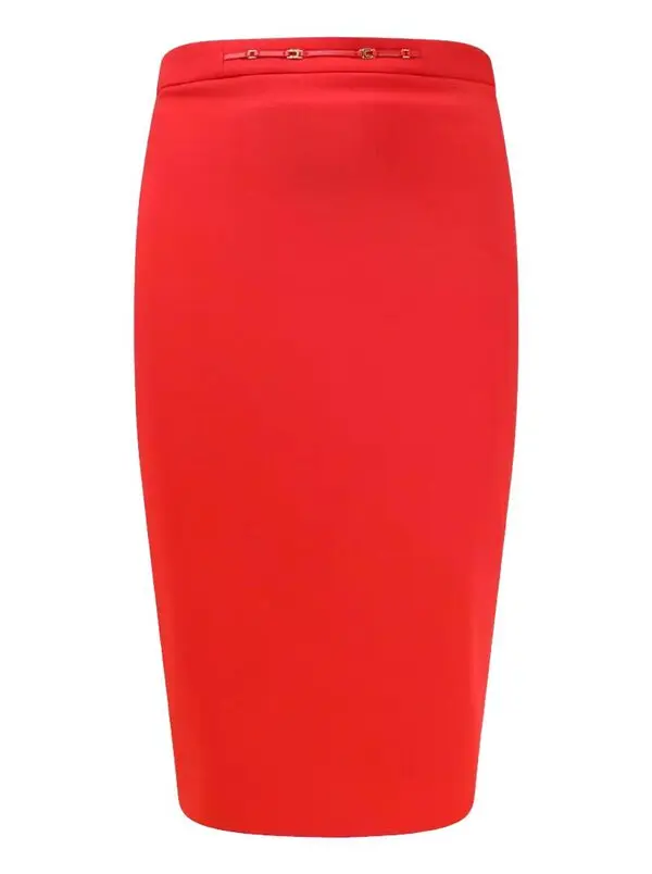 Elisabetta Franchi Jewel-embellished Midi Pencil Skirt - Red