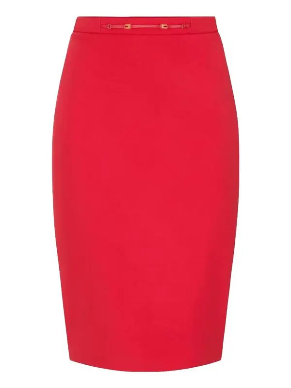 Elisabetta Franchi Jewel-embellished Midi Pencil Skirt - Red