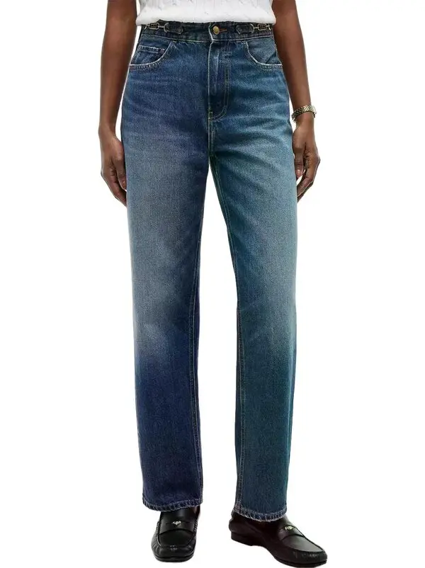 Tommy Hilfiger Chain-detail Whiskered Jeans - Blue