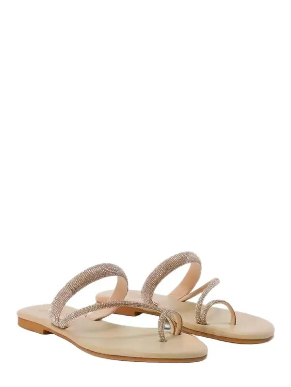 MC2 SAINT BARTH Cora Crystal Embellished Sandals - Neutrals