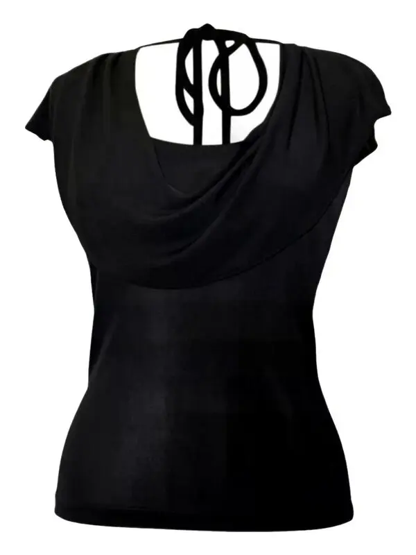 Dolce & Gabbana Cowl Neck Open Back Blouse - Black