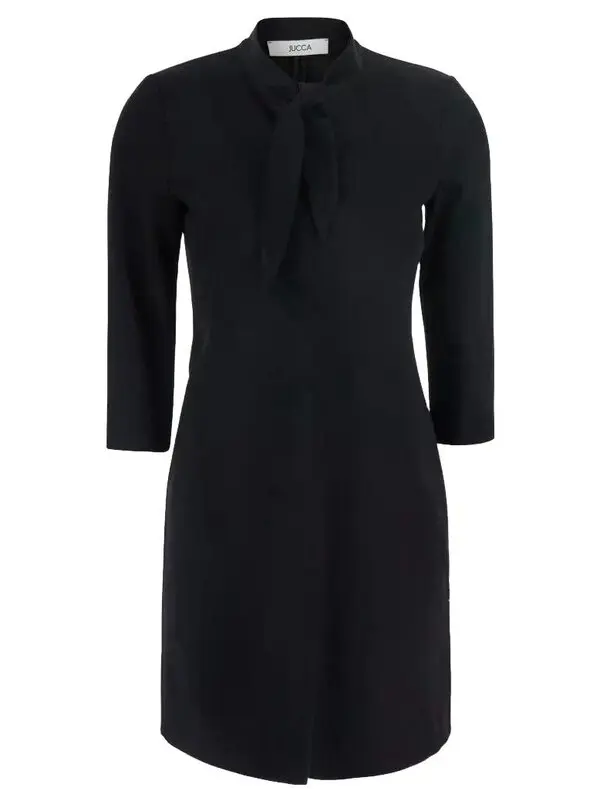 JUCCA Pussy-bow Mini Dress - Black
