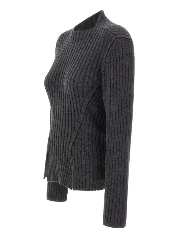 Victoria Beckham Ribbed-knit Wool-cashmere Sweater - Grey