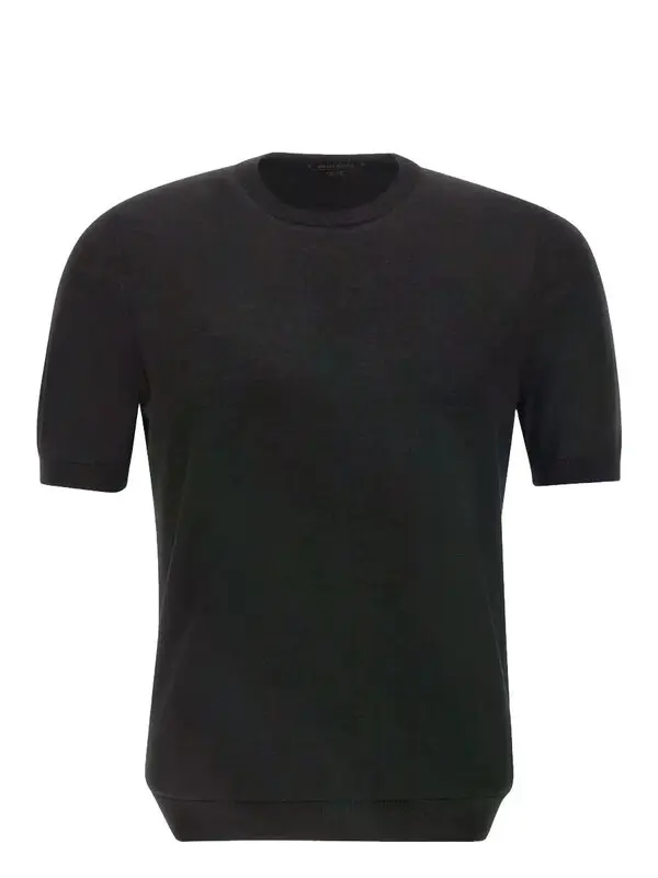GRAN SASSO Crew-neck Short-sleeve T-shirt - Black
