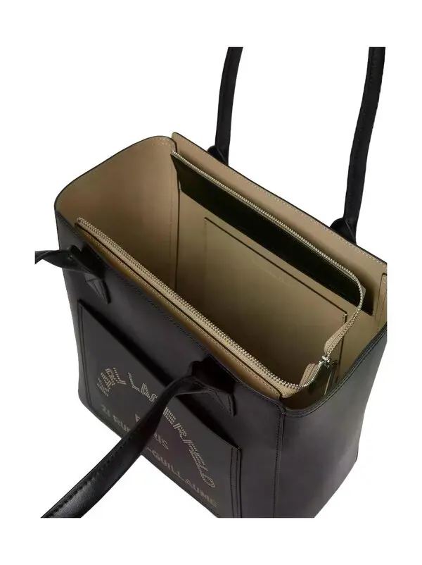 Karl Lagerfeld Medium Tote Bag With Perforated Logo - Black