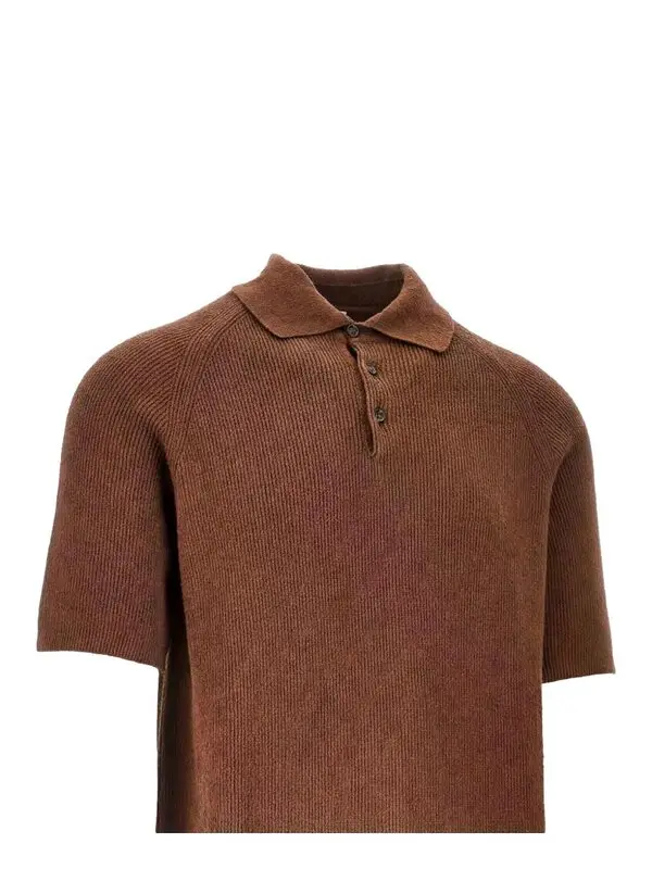 GALLIA Buttoned Polo Shirt - Brown