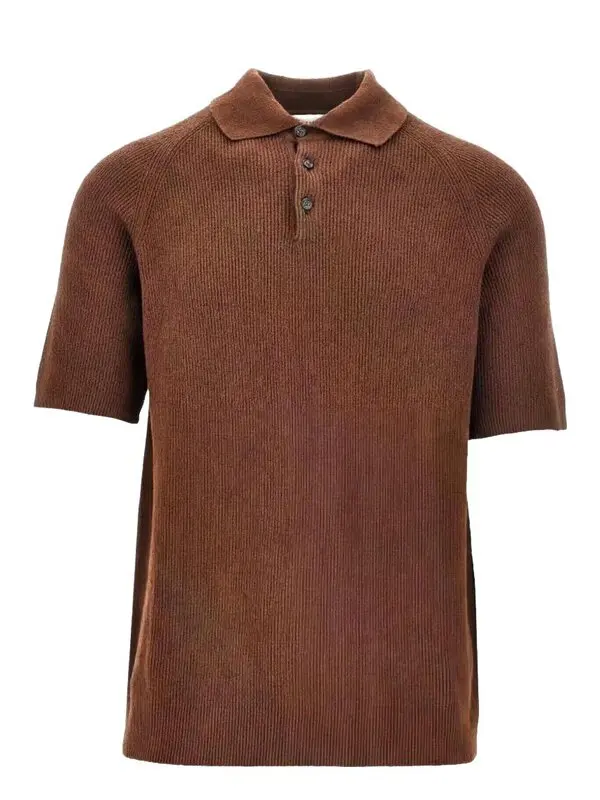 GALLIA Buttoned Polo Shirt - Brown