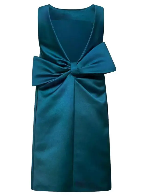 Max Mara Sleeveless Bow Detail Mini Dress - Blue