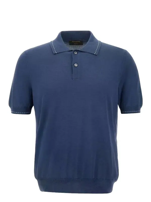 GRAN SASSO Short-sleeve Polo Shirt - Blue