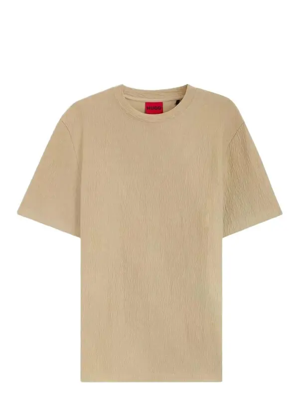Hugo Cotton-blend T-shirt With Creased Effect - Neutrals