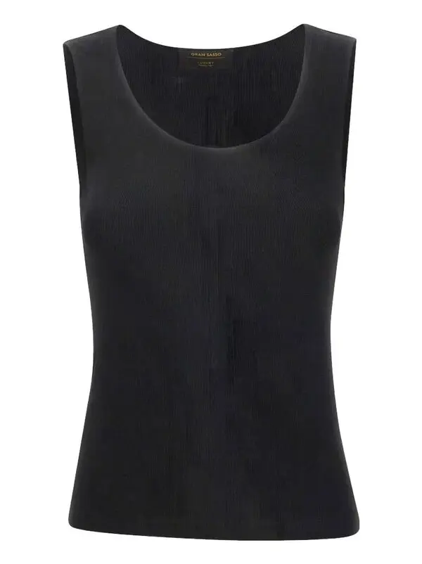 GRAN SASSO Sleeveless Scoop Neck Tank - Black