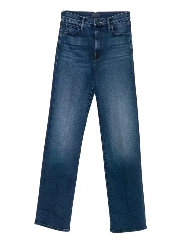 MOTHER Kick It Zip-up Straight-leg Jeans - Blue