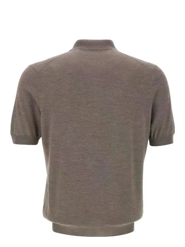 GRAN SASSO Half-zip Short-sleeve Polo Shirt - Brown