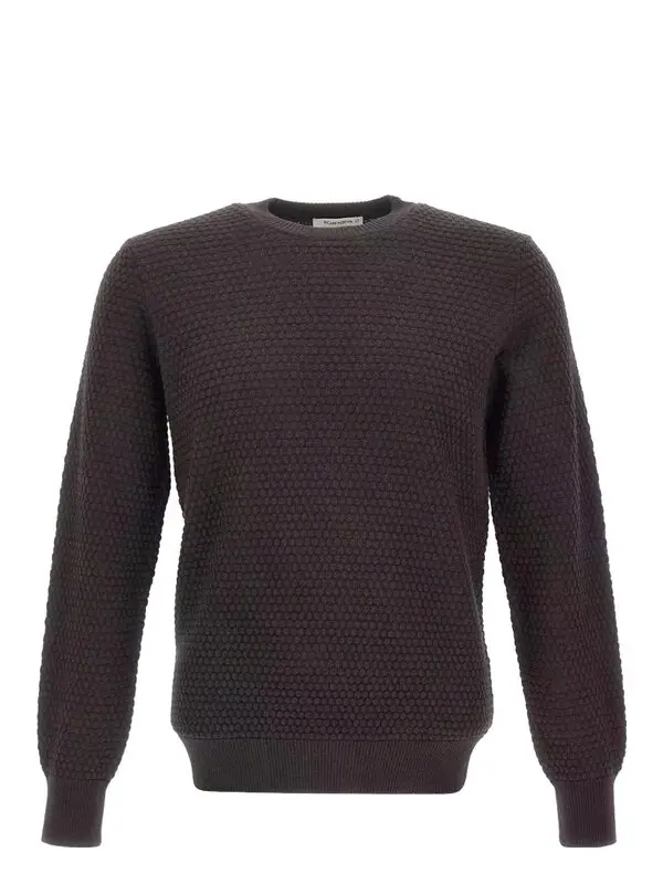 KANGRA Bubble-stitch Knit Sweater - Brown