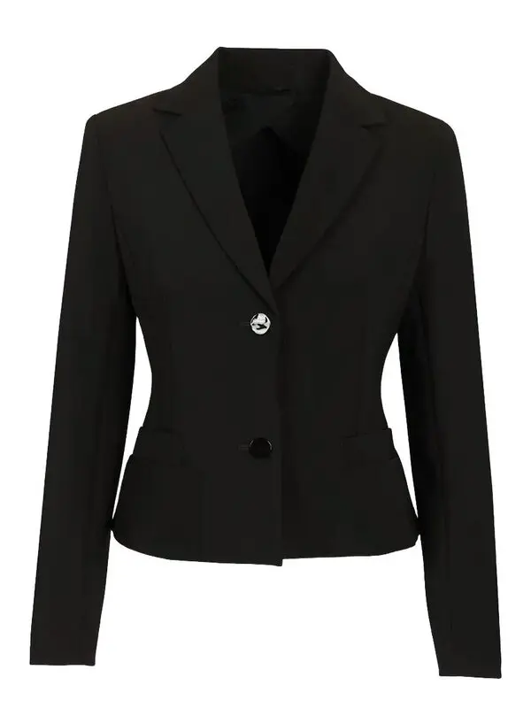 Max Mara Cady Fitted Jacket With Notch Lapels - Black