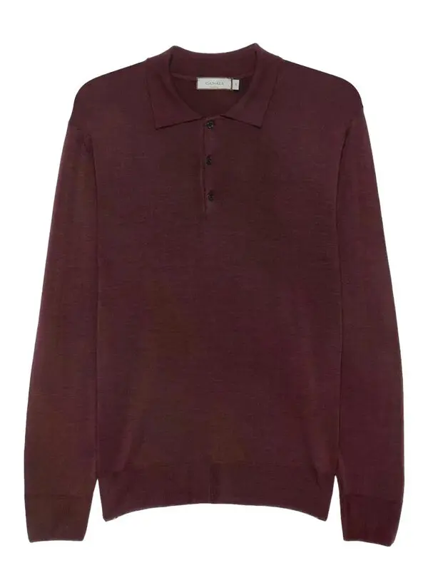 Canali Wool Polo Shirt - Red