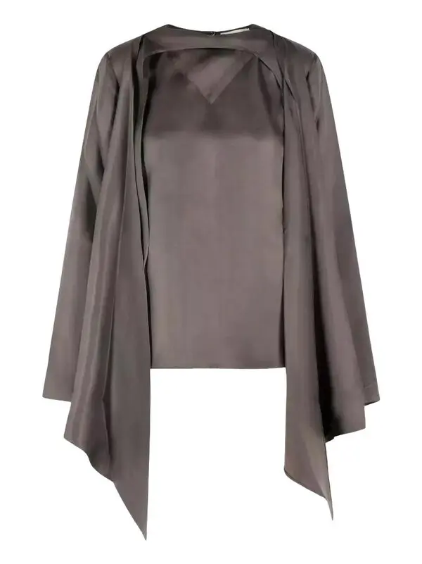 Loulou De Saison Gala Scarf-insert Blouse - Brown