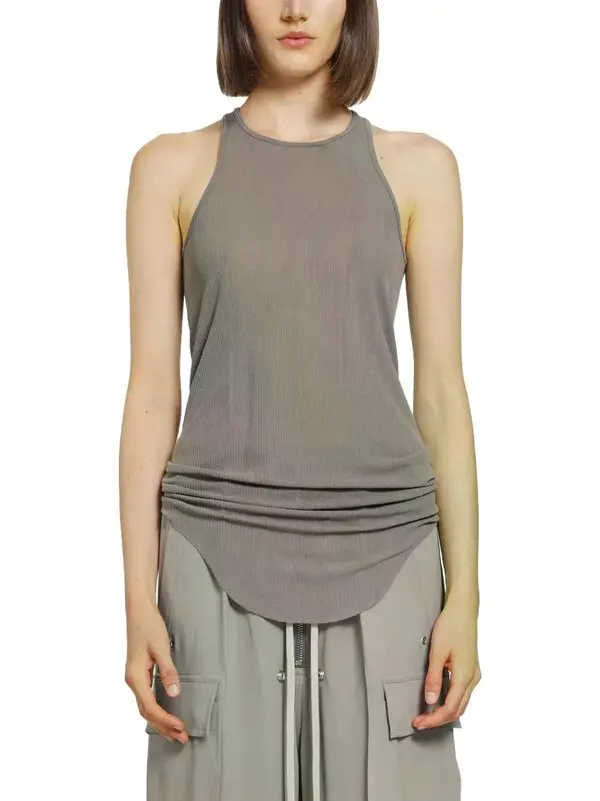 Rick Owens Tower Ribbed Cotton Tank Top - Brown