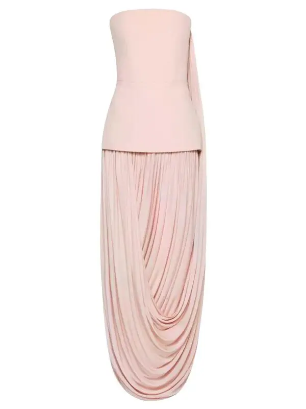 CHATS BY C.DAM Strapless Draped Tube Dress With Detachable Gloves - Pink