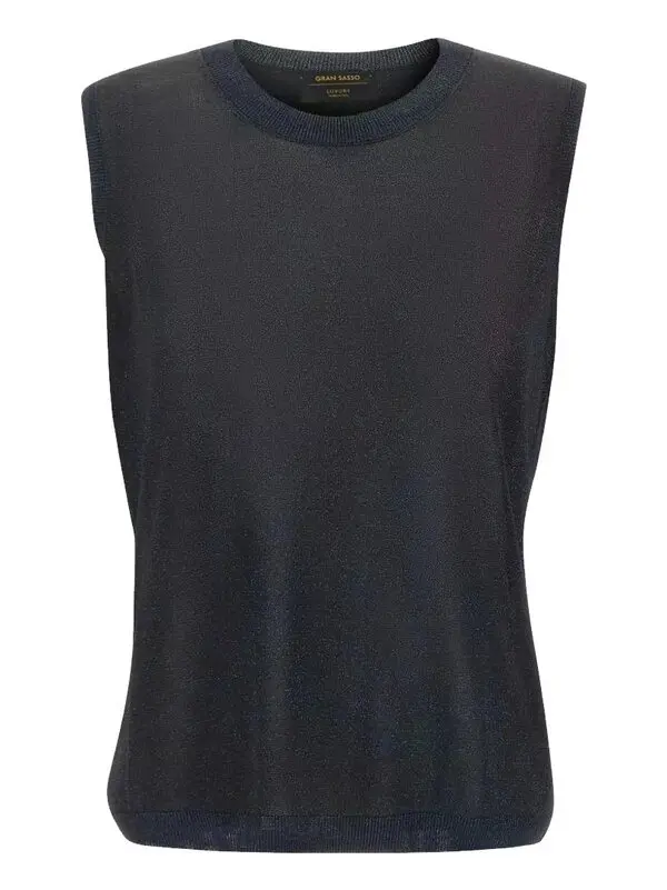 GRAN SASSO Lurex Knit Sleeveless Top - Black