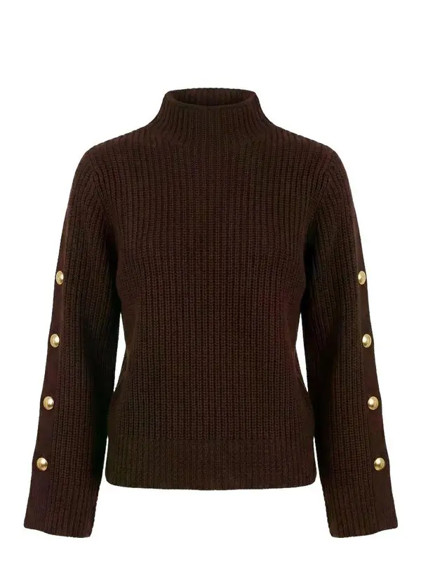 TWINSET Button-detail Long-sleeve Sweater - Brown