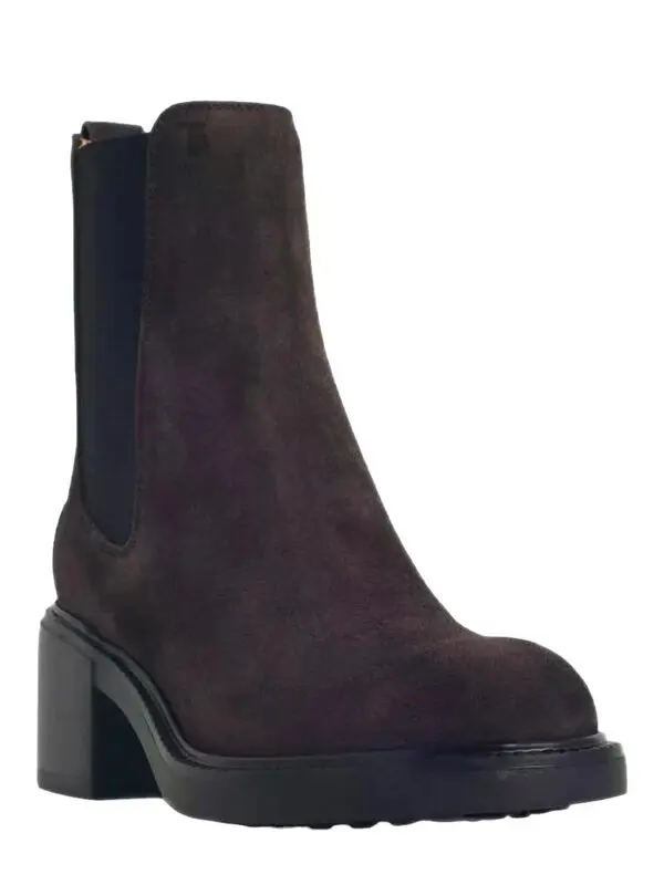 TOD'S Logo-embossed Suede Chelsea Boots - Brown