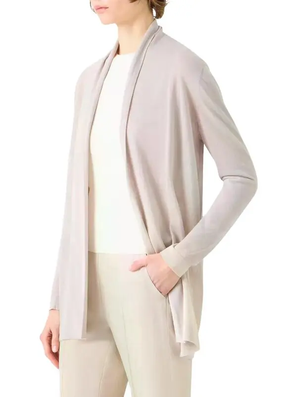 Akris Shawl Collar Silk-blend Cardigan - Neutrals