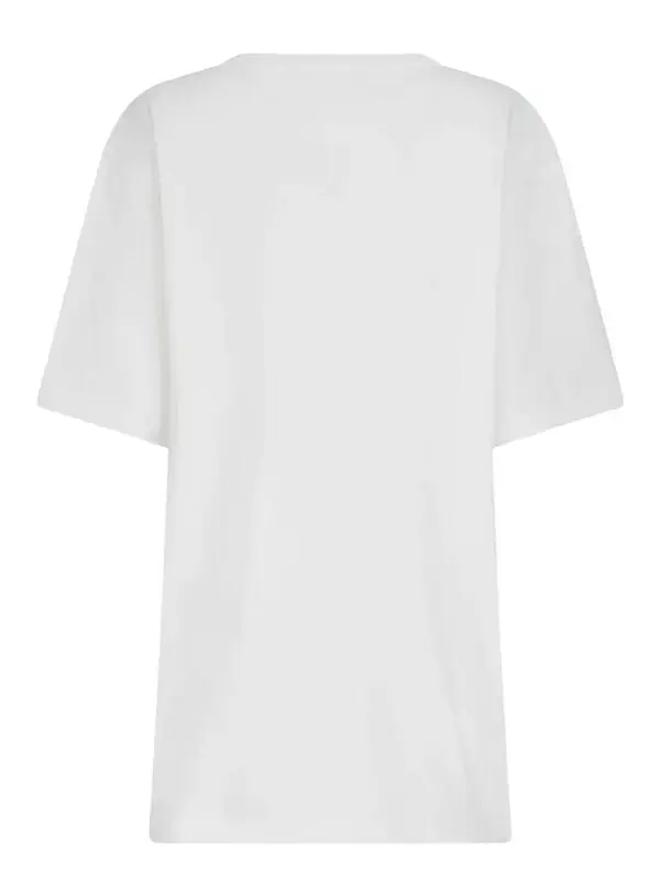 Attico Shaped-split Cotton T-shirt - White