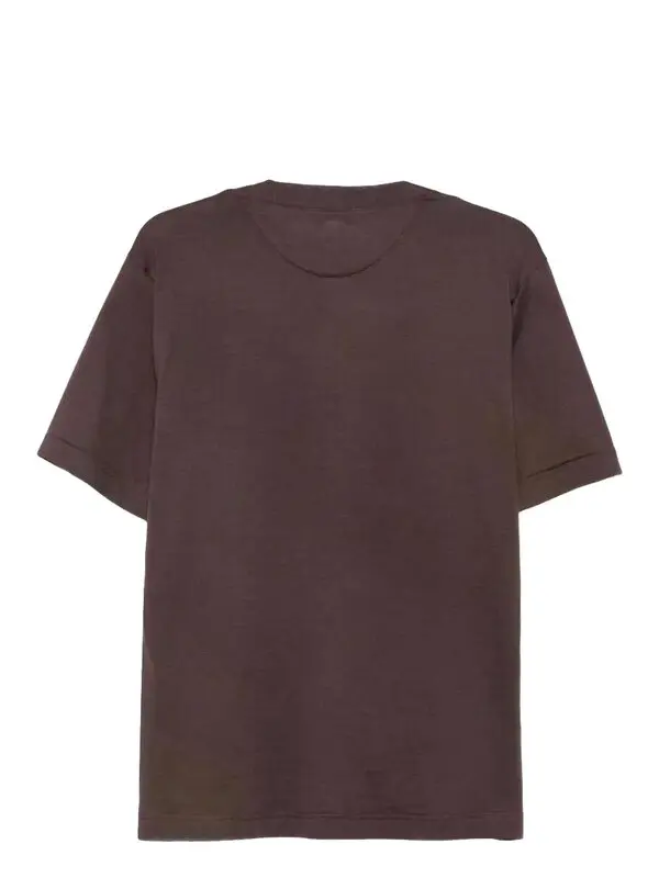 Eleventy Logo-embroidery T-shirt - Brown