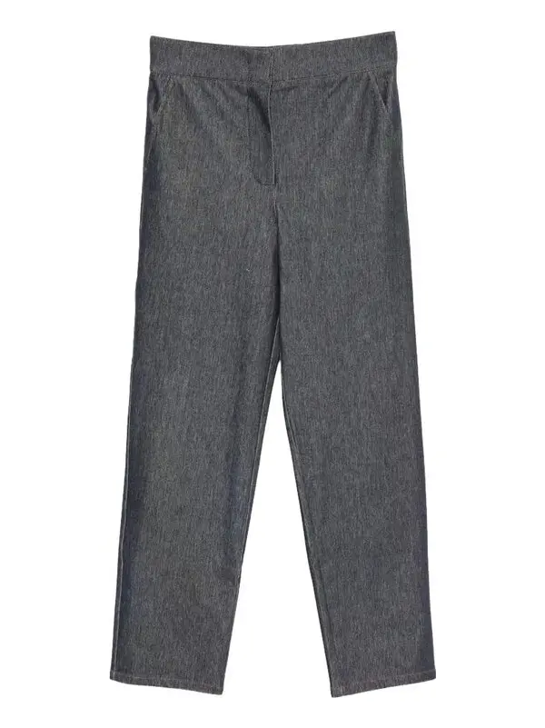 Max Mara Elasticated Waistband Logo Patch Trousers - Blue