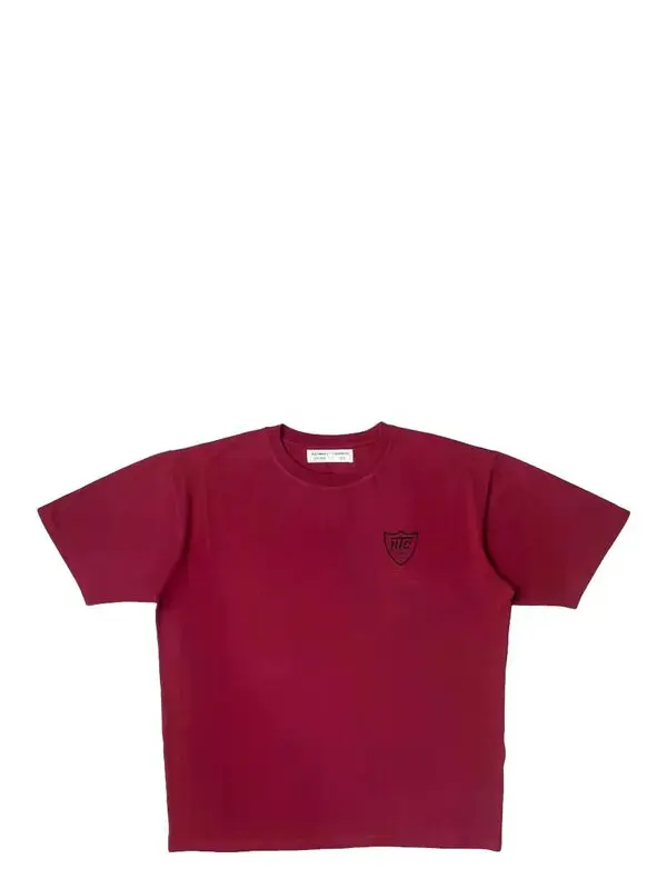 HTC LOS ANGELES Bordeaux Cotton Logo Print T-shirt - Red