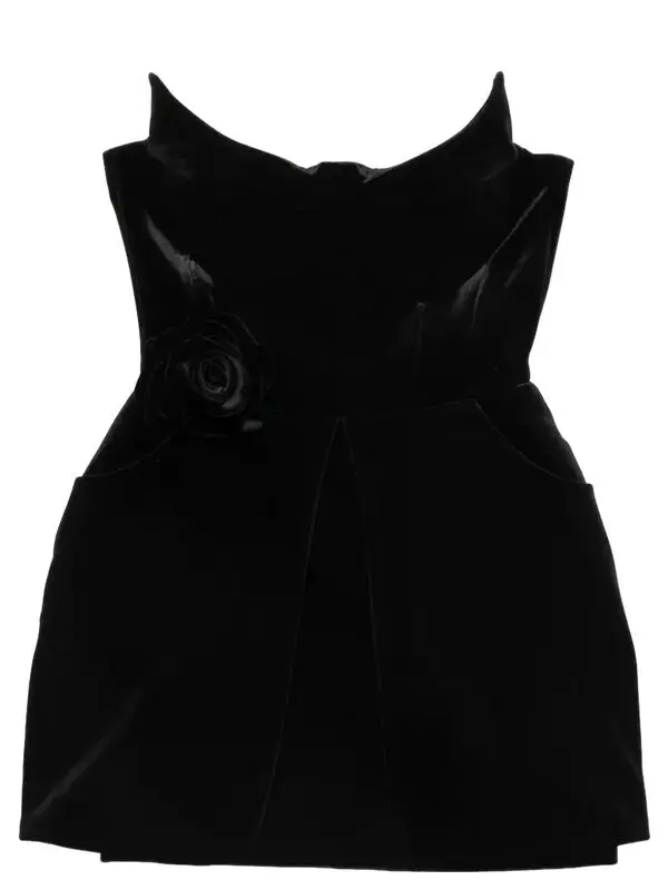 ADAMARIS Strapless Sweetheart Rose Detail Mini Dress - Black