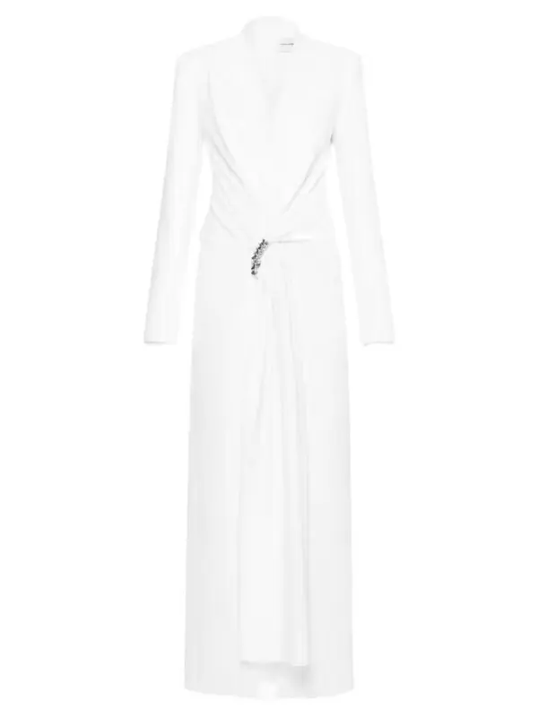 CHATS BY C.DAM Draped Coat - White