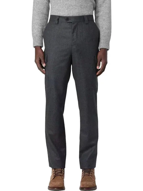 Brunello Cucinelli Virgin Wool Cargo Pants - Grey