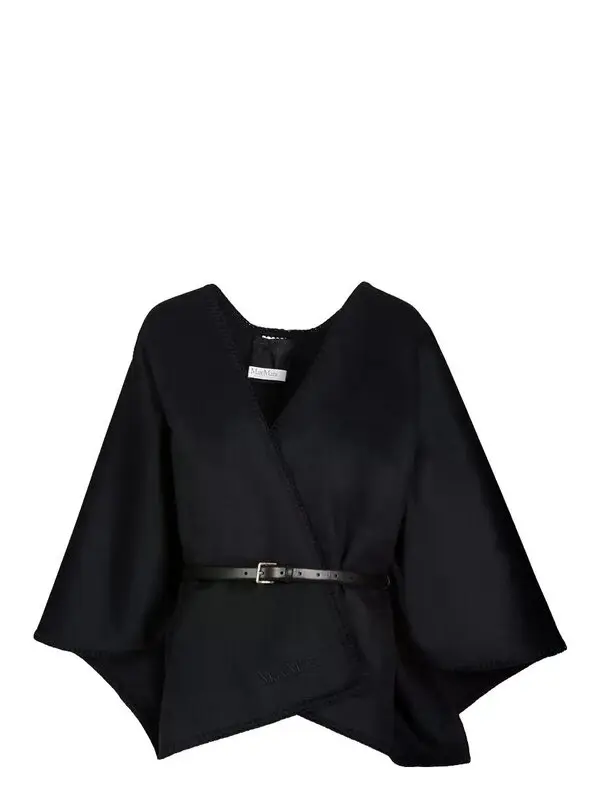 Max Mara Belted Wool Cape - Black