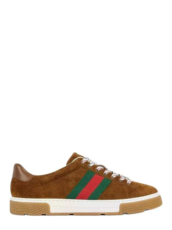 Gucci Ace Web-detail Low-top Sneakers - Brown
