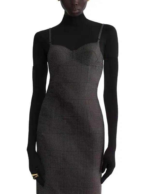 MUGLER Midi Lingerie Dress - Grey