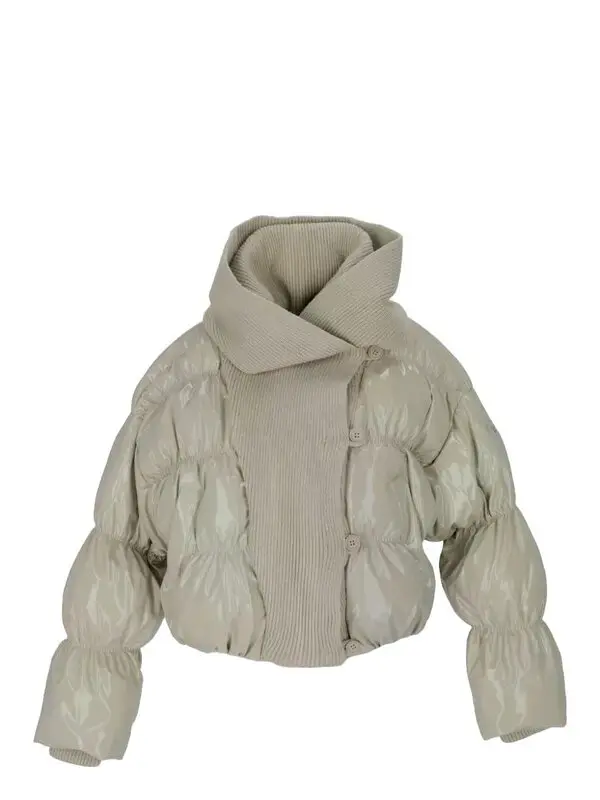 DIESEL® Ribbed-knit Quilted Jacket - Neutrals
