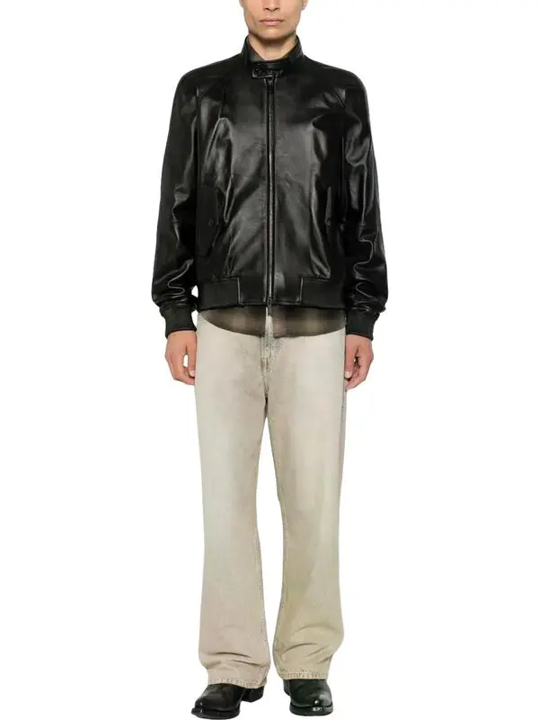Dsquared2 Zip-up Leather Jacket - Black