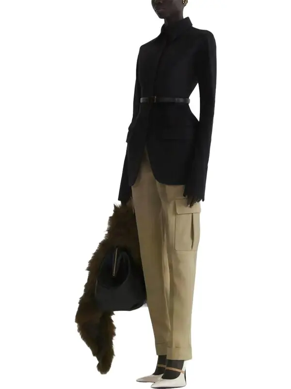 MUGLER Black Bistretch Wool Shirt Jacket - Neutrals