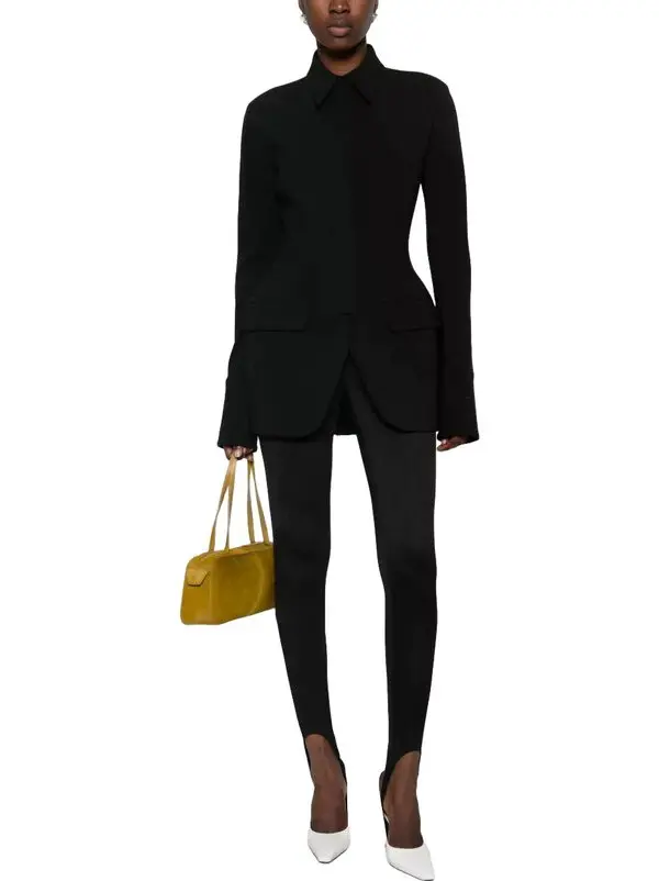 MUGLER Fitted Bistretch Wool Shirt Jacket - Black