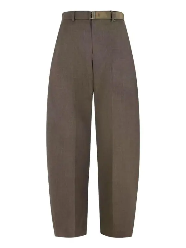 Sacai Belted Pleated Trousers - Brown